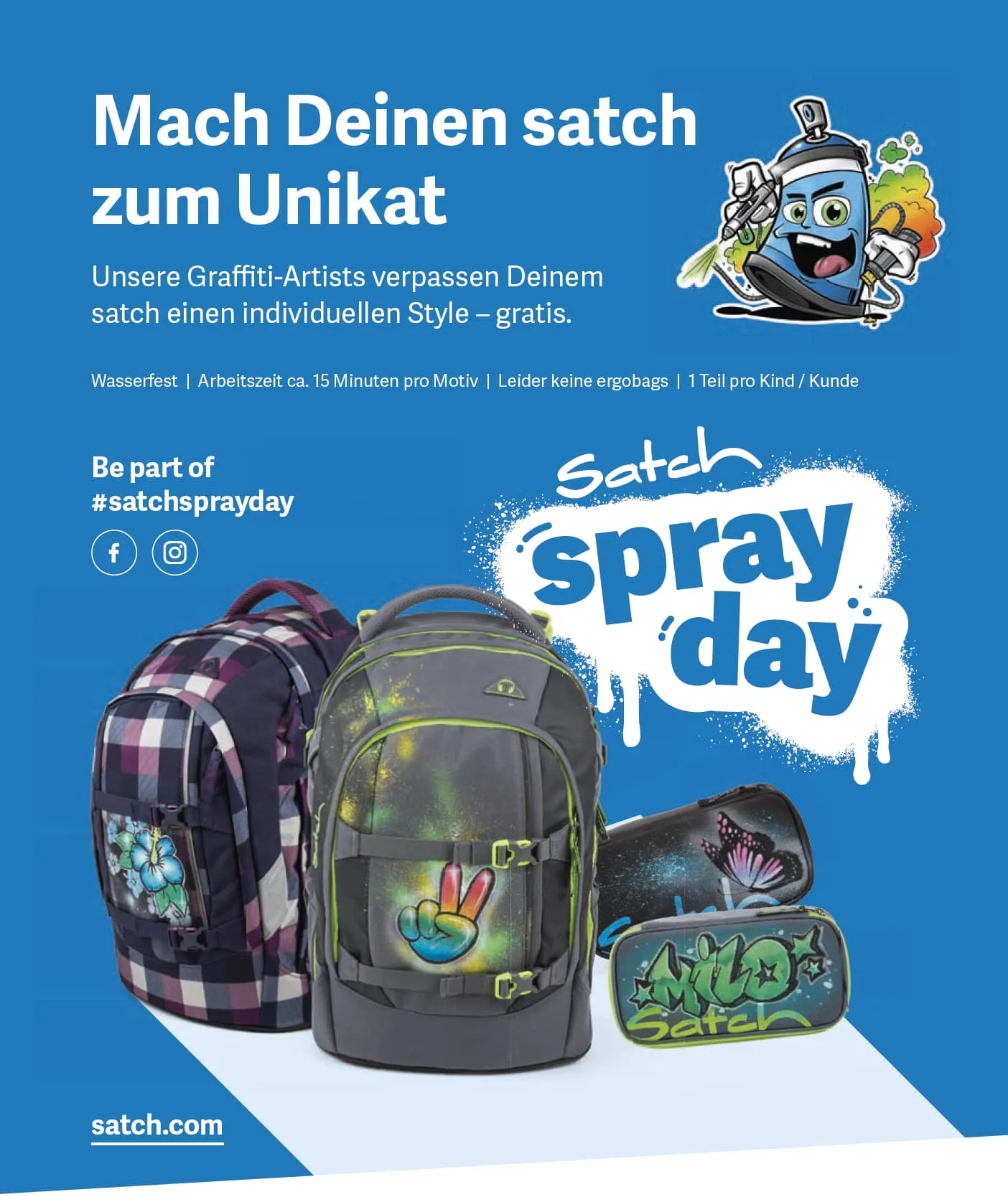 Satch Spray Day: Gestalte deinen Rucksack in Halberstadt